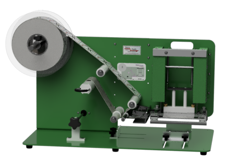 Label applicator machine for flat & oval products, Human powered!